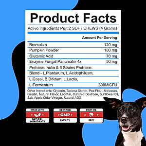 No Poo Chews for Dogs - Coprophagia Deterrent for Dogs - Stop Eating Poop for Dogs - Dog Poop Eating Deterrent - Forbid Stool Eating Deterrent for Dogs with Probiotics & Enzymes for Digestive Health