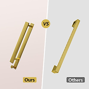 Towel Bars 304 Stainless Steel Towel Holder Self Adhesive Towel Rod with 2-Pieces Hook for Kitchen and Bathroom Accessory Kit-No Drilling (Gold, 15.5 INches)