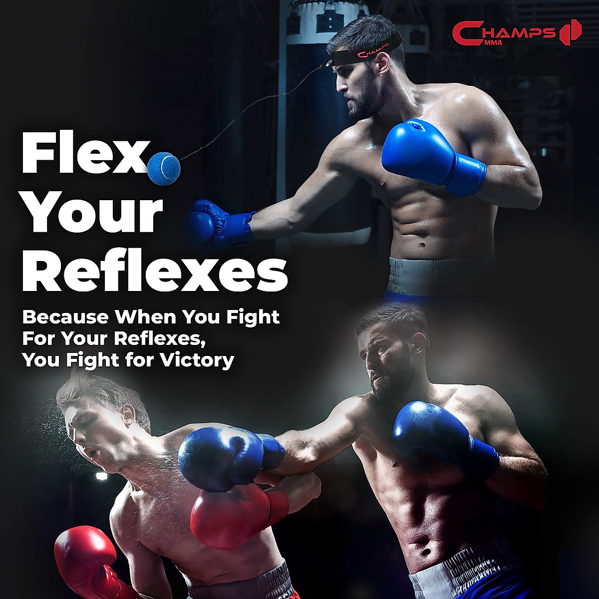 Boxing Reflex Balls Set of 4 – Boxing Ball MMA Gear of with Varying Weights with Adjustable Headband and 4 Spare Strings to Improve Speed and Hand-Eye Coordination for Men, Kids Boxing Equipment