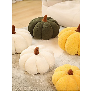 11inch Halloween Pumpkin Throw Pillow Decorative,Fluffy Plush Pumpkin Fall Pillow Plush Toy Stuffed Pumpkin Decor Stuffed Toy Pumpkin Decorative Plush Cushion for Halloween Home Decor Gifts (red)