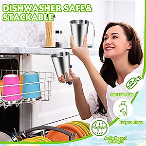 IEBIYO 10 Pack Kids Cups with Straws and Lids Spill Proof Toddlers Mugs with Colorful Silicone Sleeves Kids Stainless Steel Cups Smoothie Tumblers with Lids for Cold & Hot Drinks（12oz (10 Color)