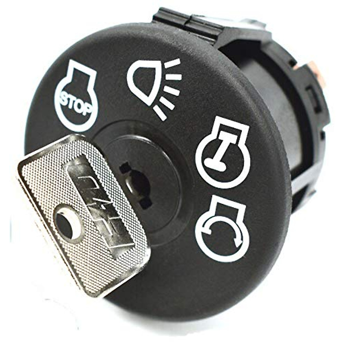 HD Switch Ignition Starter Switch fits Craftsman for Riding Lawn Mower Tractor - 4 Position with Headlight Control, 7 Terminal Includes 1 Umbrella & 1 Steel Key & Free Carabiner