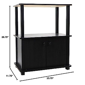 Freestanding Three Shelf Double Door Storage Floor Cabinet, Multi Room Use, Espresso Woodgrain Finish, No Tools Required, 23.75 Inch Width x 11.75 Inch Depth x 29.75 Inch Height