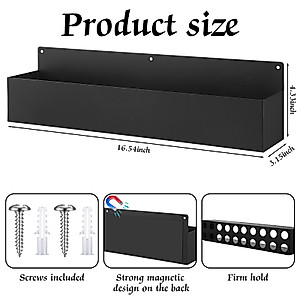 Gisafai 2 Pcs Magnetic Aerosol Spray Can Holder Heavy Duty Magnet Toolbox Bottle Holder Easy Install Spray Can Organizer Wall Mounted Spray Bottle Rack for Garage (Black,16.54 x 3.15 x 4.33 Inch)