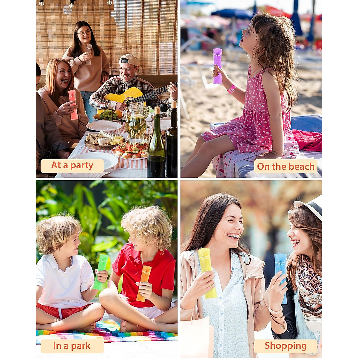 150 Disposable Ice Popsicle Mold Bags (8x2") for DIY Natural Fruit Snacks, Juice & Smoothies, Ice Pops Molds | BPA-Free, Zip Seals, Funnel Included