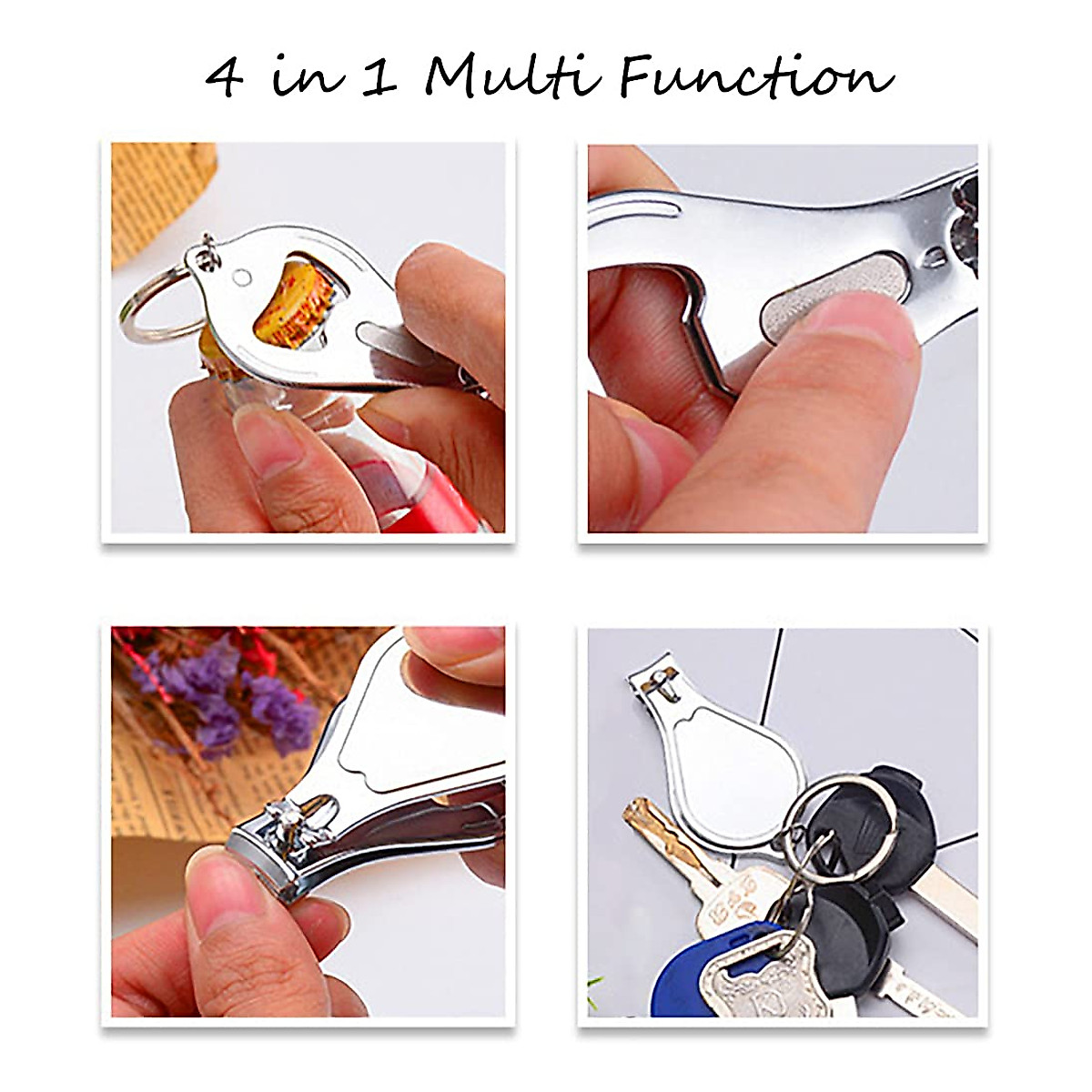 60pcs Personalized Custom Nail Clipper Bottle Opener Keychain Engraved Any Text/Logo Wedding Favors, Brewery, Bar, Anniversaries, Party, Restaurant, Manicure, Guests, Travel