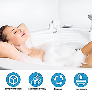 jojofuny Bathtub Caddy Tray Stainless Steel Bath Tub Shelf Non- slip Bath Tray Glass Cup Book Phone Soap Holder Bathroom Storage Organizer For Home SPA Silver