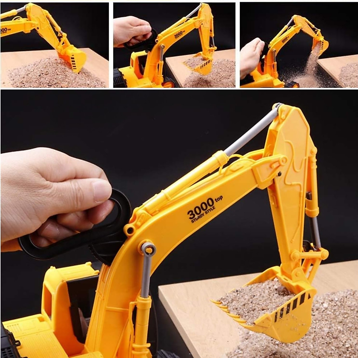 Liberty Imports Oversized Construction Excavator Kids Toy Play Truck, Large Digger Vehicle for Boys with Realistic Movable Claw, Tracks 1:22 Scale Model