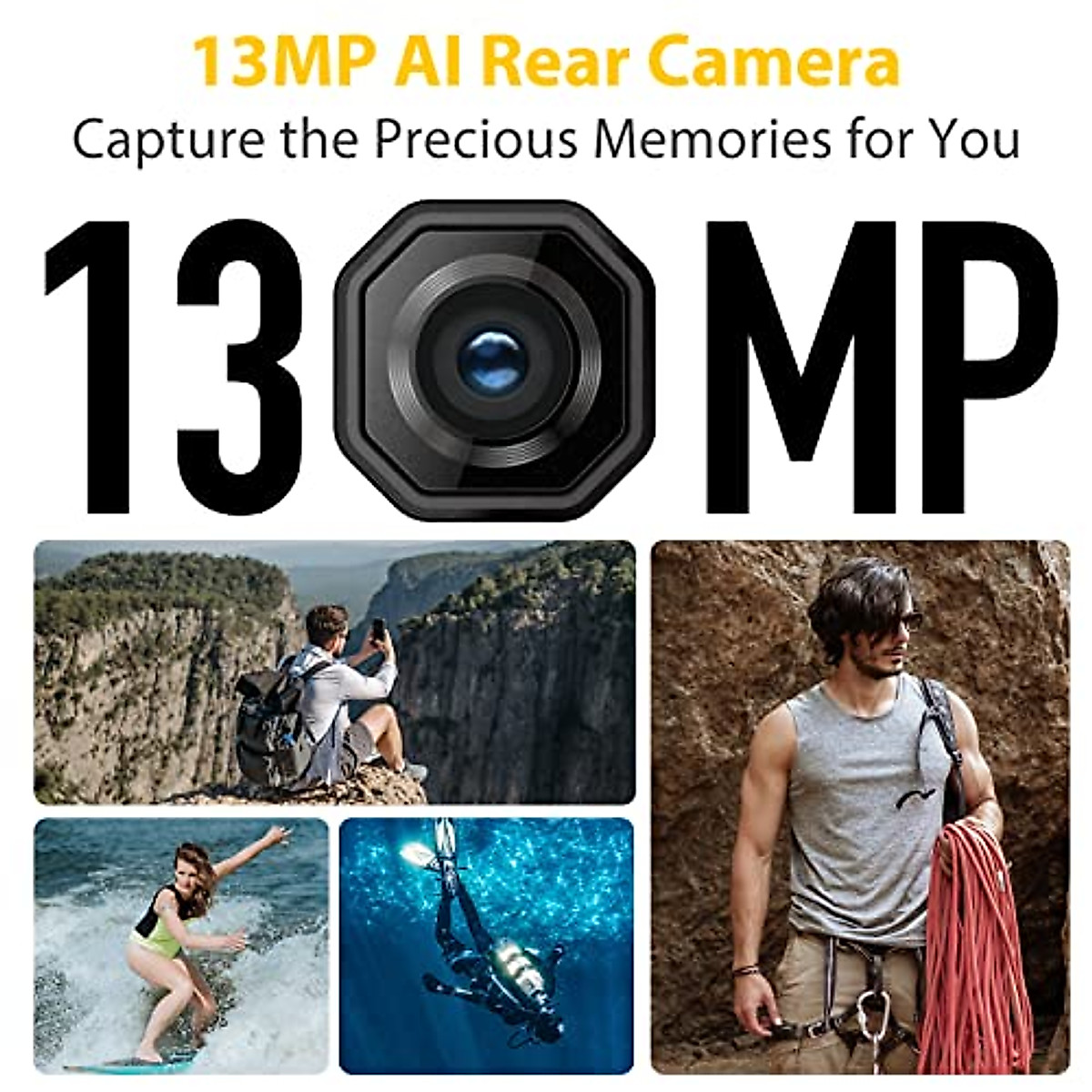 Ulefone Armor X6 Pro Unlocked Rugged Phone - Android 12 OS, Quad-Core Processor 8GB RAM & 32GB ROM, 13MP Main Camera, 4000mAh Battery, 5.0-inch Screen, Dual SIM 4G Rugged Smartphone (Black)