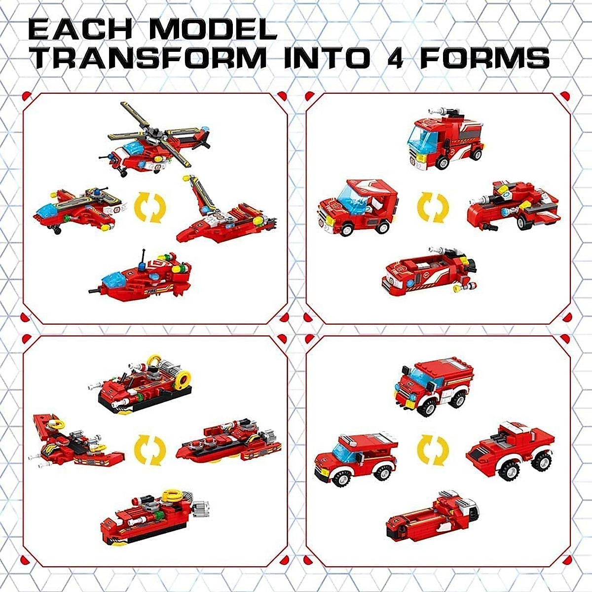 VATOS Robot Building Toys - 35 Models STEM Truck Construction Set for Boys Girls Age 6 7 8 9 10 11 12 Years Old (Red)