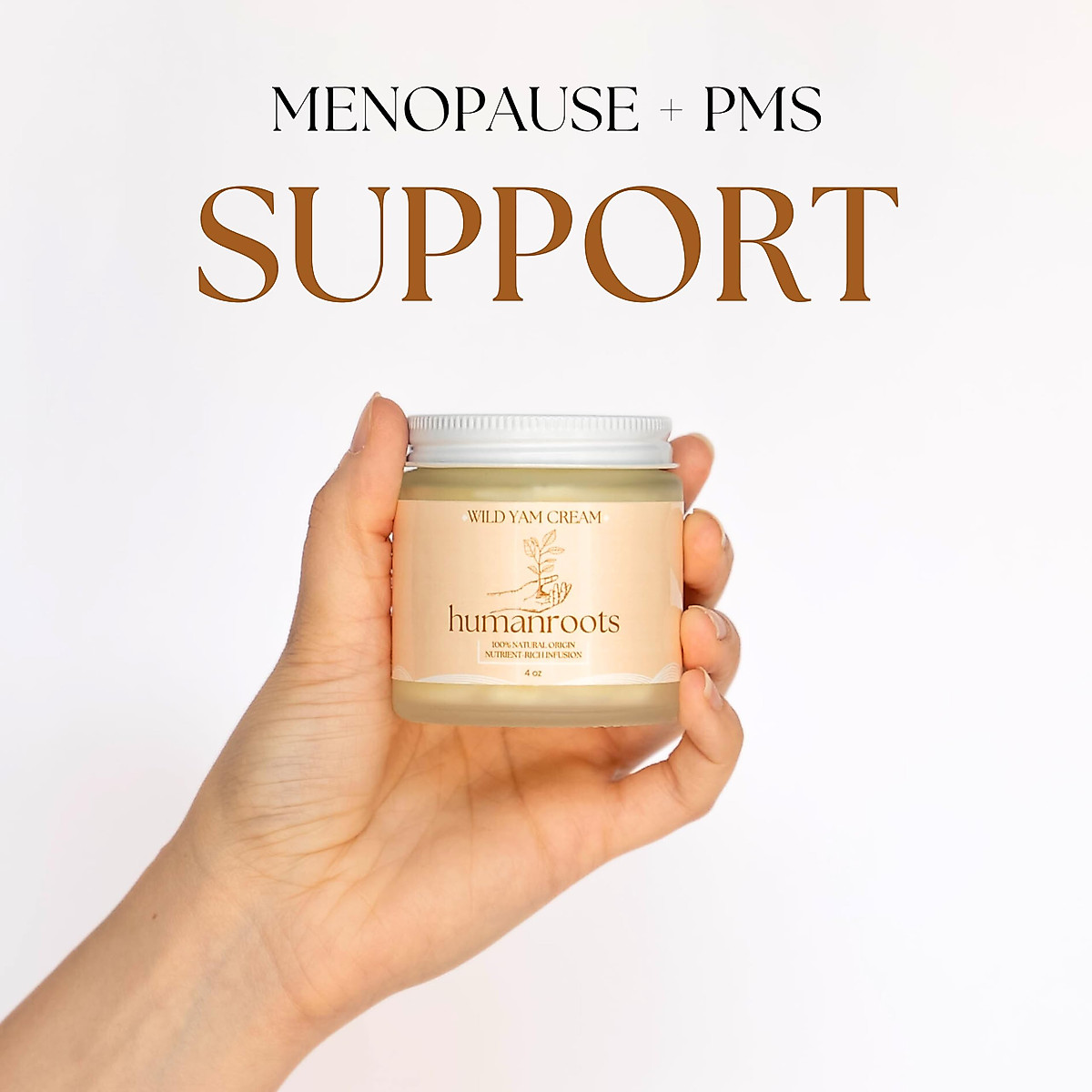 Wild Yam Cream - Menopause and PMS Support for Women, 4 oz, Organic Wild Yam Cream for Balance - Made With Chaste Tree Berry and Red Clover (Unscented/Herb-Infused)