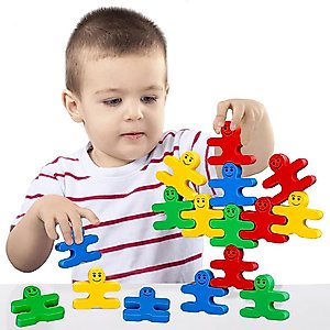 TAN.G Balance Blocks Montessori Toys for Toddlers,Color Sorting Skill Toys for Toddlers Age 1-3, Wooden Blocks for Toddlers Boy Toys 1 2 3 Years Old, Educational Toys for 3 4 5+ Year Boys Girls