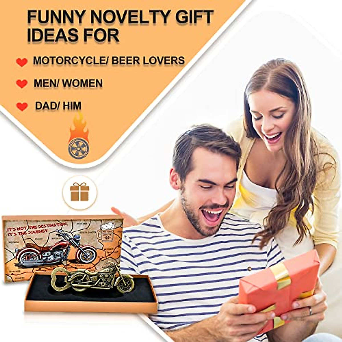 Valentines Day Gifts for Men Dad - Unique Valentines Motorcycle Gifts for Him Husband Boyfriend Beer Bottle Opener Cool Gadgets for Men Grandpa, Funny Birthday Biker Gifts for Men Who Have Everything