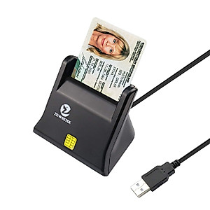 ZOWEETEK CAC Reader, CAC Card Reader Military, DOD Military USB Common Access CAC Smart Card Reader, Compatible with Windows, Mac OS and Linux