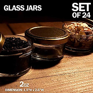 Caviar Line Small Mini Glass Jars With Tin Lids - 24 pack x 2 oz – All Purpose Empty Storage Jars