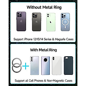 Car Phone Holder Mount for Tesla Model 3/X/Y/S, Adjustable Magnetic Car Phone Mount 360° Free Rotation Foldaway Car Mount Phone Holder for MagSafe Compatible with iPhone 12/13/14 and Other Phone-BLACK