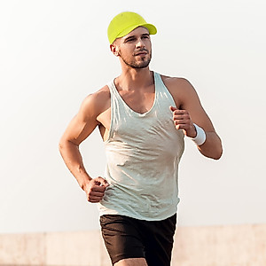 Men Waterproof Baseball Cap Windproof Golf Cap Adjustable Tennis Foldable Hat for Women Outdoor Sports Adjustable Hat. Neon Green