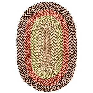 Super Area Rugs Oval 4' X 6' Earthtone Oval Braided Rug - Use as Living Room Rugs, Bedroom Rugs, Dining Room Rugs - Reversible - Rustic - Country - Primitive - Farmhouse Decor Rug