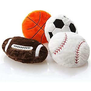 18 Inch Football Throw Pillow Sports Pillow Soccer Plush Pillow Sport Theme Cushion Stuffed Pillow Soft and Durable Sports Toy Pillow Suitable forSofa Decorations andChildren's Giftsfor BoysandGirls