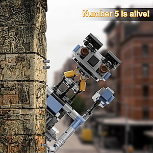 370 Pieces Johnny 5 Robot Building Set, Short Open Circuit Johnny Five Robot Model Toys, Compatible for Lego, Educational Gift Set for Ages 8-14 Boys