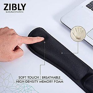 ZIBLY Gel Memory Foam Wrist Rest Keyboard and Mouse Set - Ergonomic Anti-Skid Non Slip Cushion Mouse Pad Wrist Support - Easy Typing, Pain Relief for Work from Home Gaming Computer Laptop