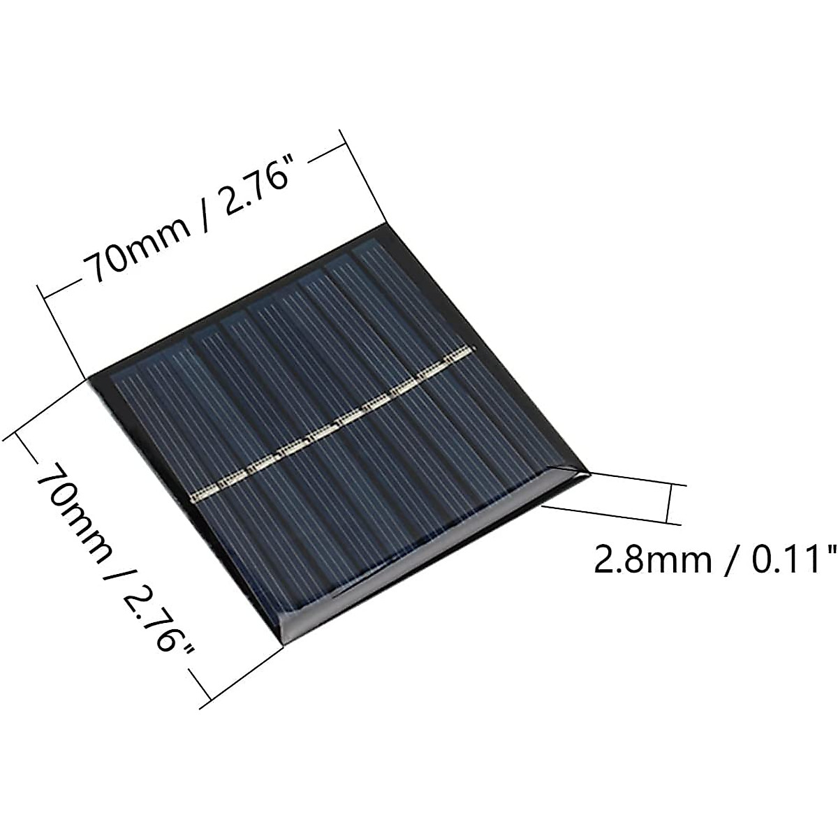 Bettomshin 5Pcs 5V 0.7W Mini Solar Panels Cells, Polycrystalline Solar Cells Micro Solar Panel Module for Light Electric Toys Solar Battery Charger DIY Solar Syatem Kits (2.76" x 2.76"/70mm x 70mm)