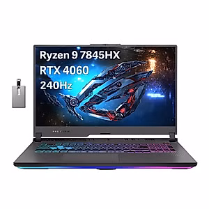 ASUS ROG Strix G17 17.3" QHD 240Hz Gaming Laptop, AMD Ryzen 9-7845HX, NVIDIA GeForce RTX 4060, 64GB DDR5, 2TB PCIe SSD, RGB B&K, Wi-Fi 6E, Win 11, Gray, 32GB Hotface USB Card