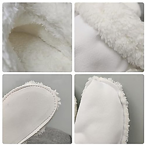 2Pairs Warm Insoles for Hole Shoes 9.1 Inch Fur Insert Lining Shoe Inner Sole Black and White Fur Insoles Soft Fleece Insert Winter Hole Shoes Liners Replacement for Women Men
