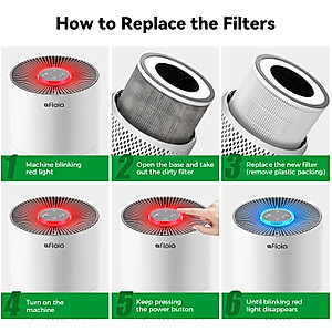 Afloia Air Purifiers for Home Large Room Up to 1076 Ft² with Smart WiFi Black, 2 Packs Afloia Pet Allergy Filter