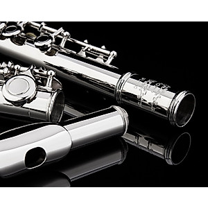 Glory Closed Hole C Flute With Case, Tuning Rod and Cloth, Gloves, Nickel Siver
