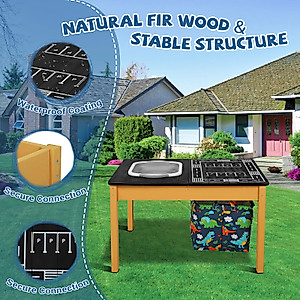 Dollate 3 in 1 Kids Activity Table for Play Study Dining,Sand Play Table with Detachable Sink,Toddler Sensory Table with Storage Bin