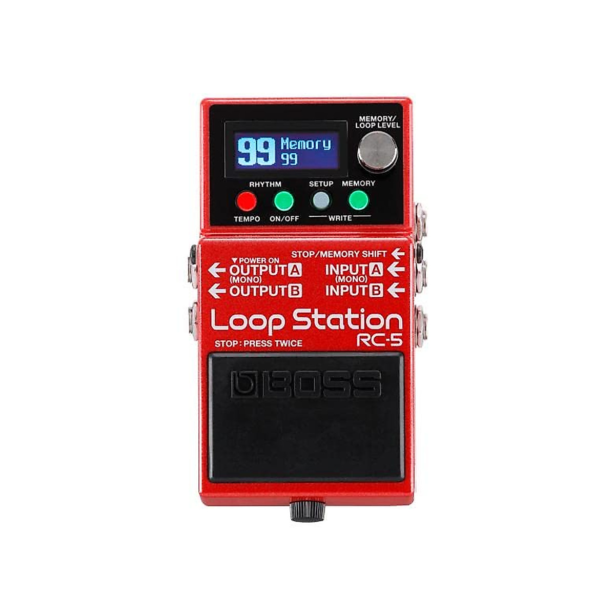 BOSS RC-5 Loop Station — modern, compact looper with first-class sound quality, 99 phrase memories, 57 rhythms and optional MIDI control. Perfect for guitar, bass, electroacoustic