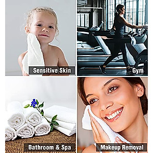 SUMMERMIA Bamboo Washcloths 13" x 13" (2 x 12 Pack) - Soft Wash Cloths for Your Face Towel, Wash Cloths for Your Body (White + Blue + Pink)