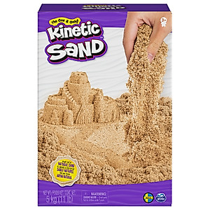 Kinetic Sand, 11lb (5kg) Natural Brown Bulk Play Sand for Arts and Crafts, Sandbox, Moldable Sensory Toys for Kids Ages 3 and up