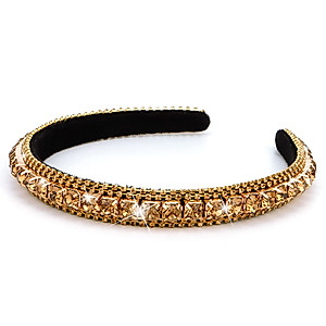 Wecoe Coffee Rhinestone Headband - Shine Bright Like a Diamond - Perfect for Weddings, Homecoming Prom, Birthday, Parties, and Daily Wear - Great Gift for Women and Girls!