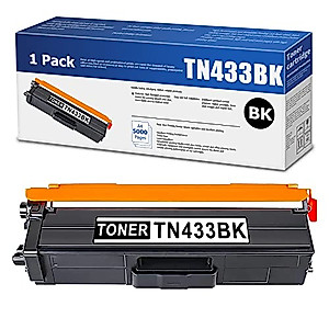 RUYY (Black,1 Pack) TN433BK TN-433 TN433 High Yield Toner Cartridge Replacement for Brother HL-L8260CDW L8360CDW L9310CDW L9310CDWT DCP-L8410CDW MFC-L8610CDW L8900CDW L9570CDW Toner Printer