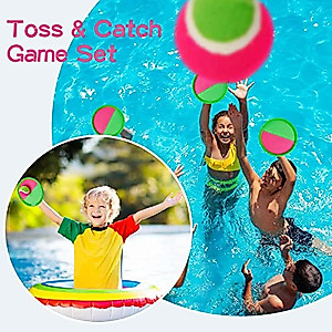 TOPLUS Toss and Catch Ball Set with 6 Paddles 3 Balls 1 Flying Disc Yard Games for Kids Outside Toys Beach Toys Camping Games Indoor and Outdoor Games for Kids and Family