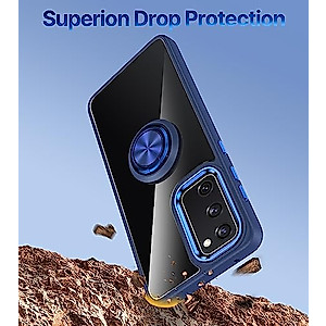 Silverback for Galaxy S20 FE 5G Case Clear with Ring Stand, Shockproof Protective Slim Lightweight Phone Case for Samsung Galaxy S20 FE 5G 6.5 Inch, Blue Clear