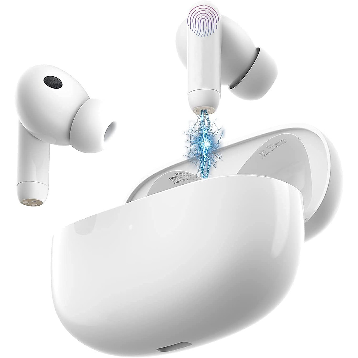 Wireless Earbuds,Bluetooth 5.2 Touch Control Built in Mic Ear Buds Noise Cancelling Air Buds Headphones with 48Hrs Charging Case Waterproof Deep Bass Headset for iPhone Samsung Android in-Ear Earbuds