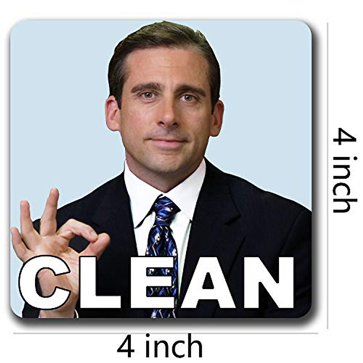 Michael Scott Prison Mike Dishwasher Magnet Clean Dirty Sign Sticker Strongest Magnet Double Sided Flip with Metal Magnetic Plate Universal Kitchen Dish Washer Reversible Indicator