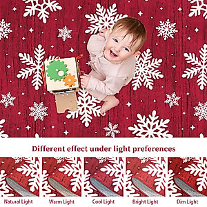 RUGSREAL Christmas Rug Runner Rug 2x6 Washable Rug Non Slip Kitchen Rugs Bedroom Decor Soft Throw Rugs Stain Resistant Carpet for Bedroom Laundry Hallway Runner Snow|Red 2'x6'