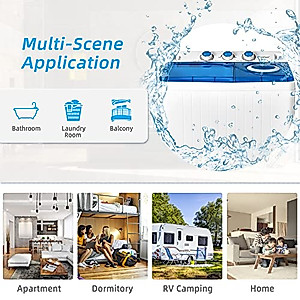 Giantex Portable Washing Machine, 2 in 1 Washer and Spinner Combo, 26lbs Capacity 18 lbs Washing 8 lbs Spinning, w/Timer Control, Built-in Drain Pump