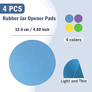 Aixoom Rubber Jar Opener Pads Set of 4, Round Heat-insulated Non-Slip Gripper Pads for Jars, Kitchen Tool for Easy Opening (Circle)