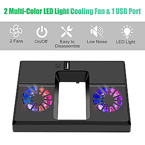 Linkstyle Cooling Fan for Xbox Series X, Vertical Cooling Stand Cooling System with Colorful RGB Lights and 1 USB Port