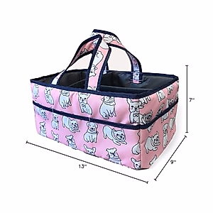 effe bebe Baby Diaper Caddy Organizer - Nursery Storage Bin for Boys and Girls - Car Traveling Organizer -Removable Inserts for Diapers and Baby Wipes - Newborn Essentials Must Haves