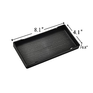 VCREATC Small Black Mini Tray (8 inch x 4 inch) for Kitchen Counter, Bathroom for Vanity Items, Coffee Accessory, Bar, Serving Seasoning, Salt and Pepper, Soap, Perfume or Display Use.