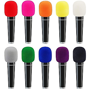 Fielect Microphone Cover Sponge Foam Mic Cover Handheld Microphone Windscreen Shield Protection Mic Foam Filter Cover White for Karaoke DJ, KTV, Broadcasting