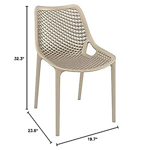 Compamia Air Outdoor Patio Dining Chair in Taupe (Set of 2)