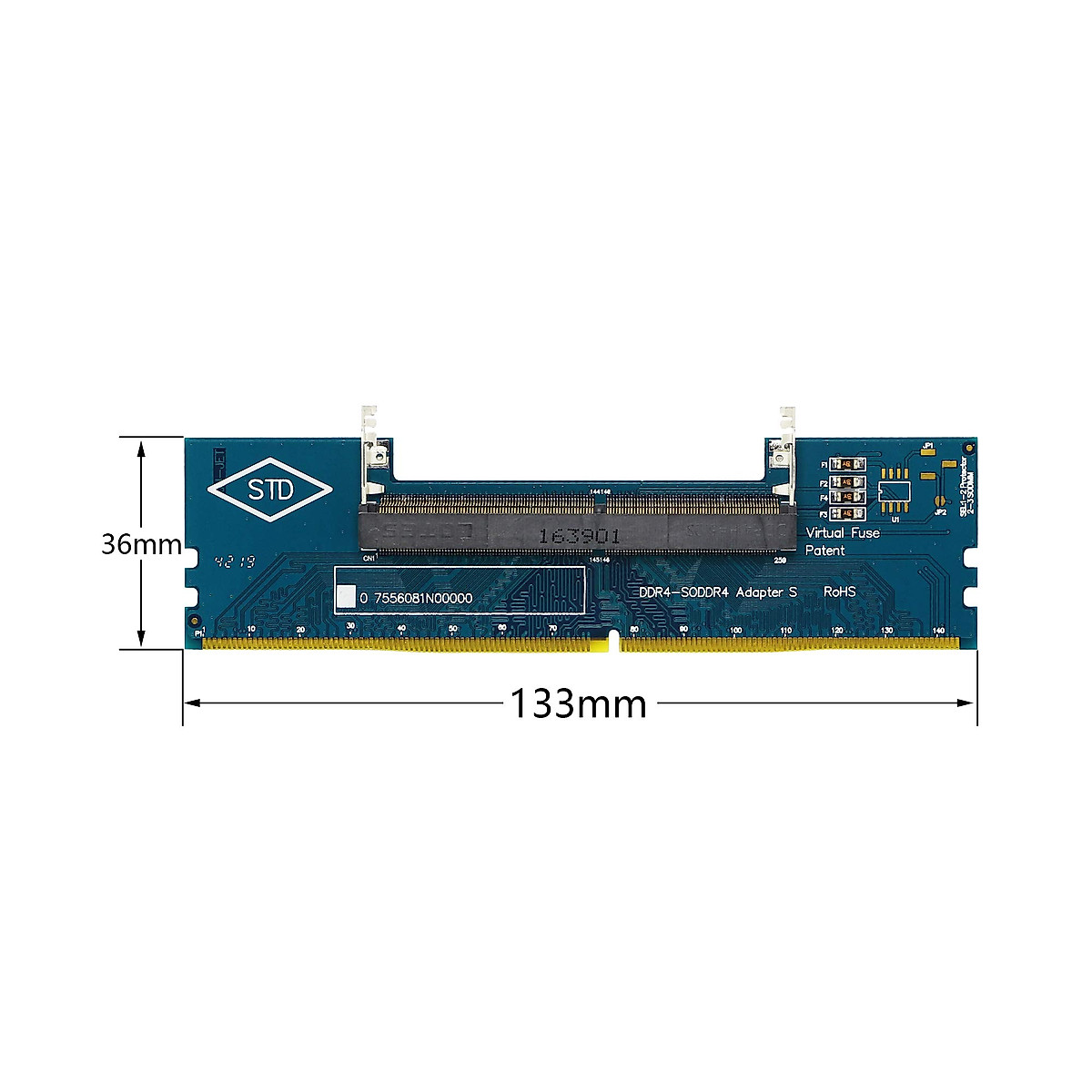 SinLoon Laptop DDR4 RAM to Desktop PC RAM Adapter Card SO DIMM to DDR4 Converters DDR4 Laptop SO-DIMM to Desktop DIMM Memory RAM Connector Adapter (DDR4)