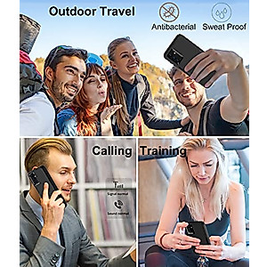 Dahkoiz for Samsung Galaxy A13 5G Phone Case, with Glass Screen Protector, Dust-Proof Port Cover, Magnetic Car Mount Support, Full Body Non-Slip Rubber Covered, Durable & Shockproof, Black/Black